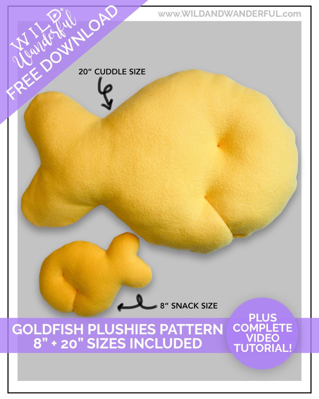 Goldfish Plushie | Free Sewing Pattern (in 2 sizes!) + Video Tutorial ...